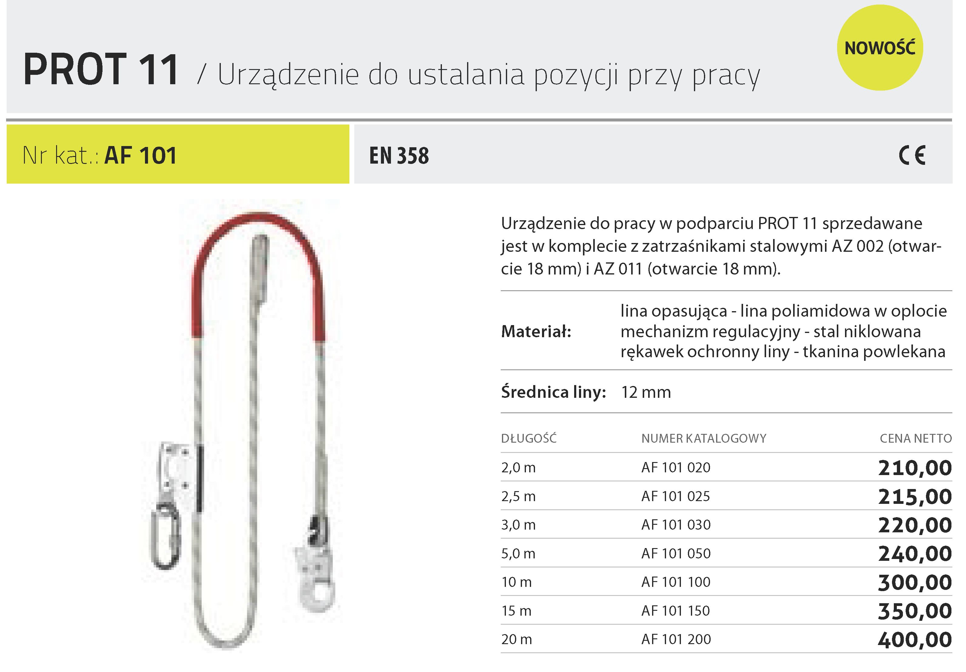 Urządzenie Do Ustalania Pozycji Przy Pracy Protekt Prot 11 Af101 10m 2 ...